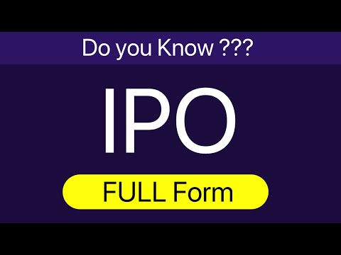 IPO Full Form | What is full form of IPO| Do you know full form of IPO