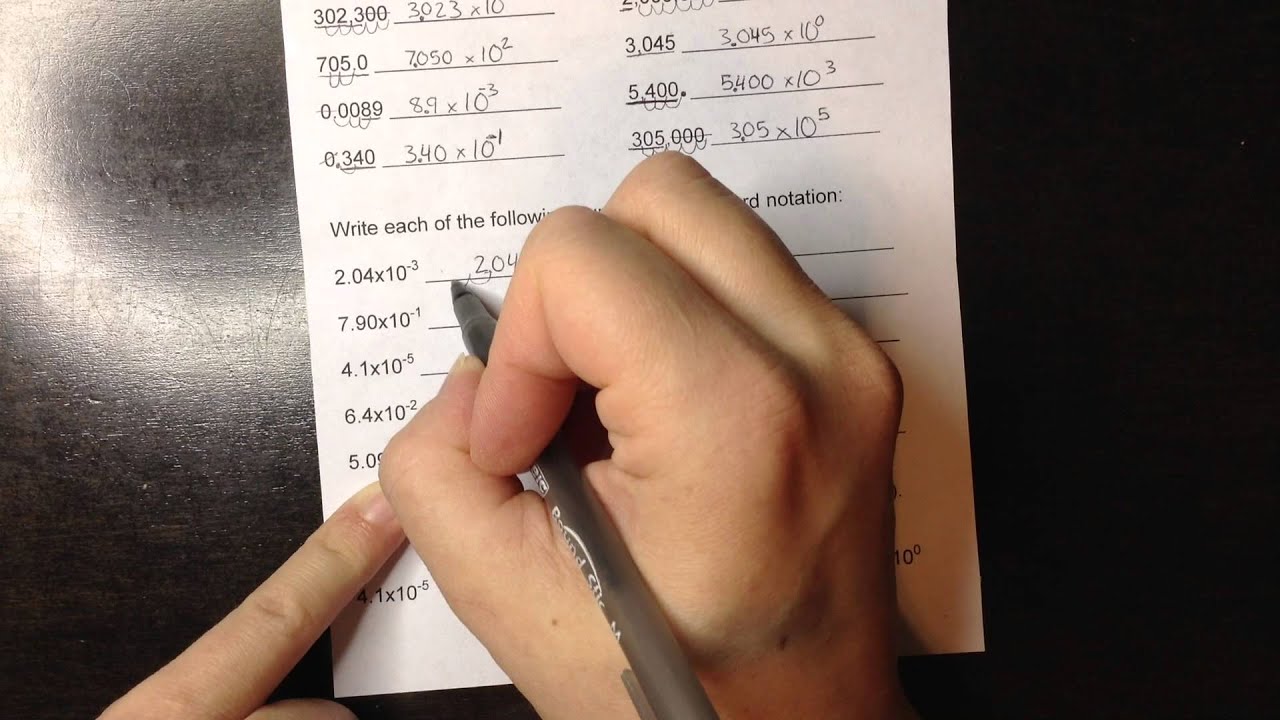 Sci Notation PRACTICE