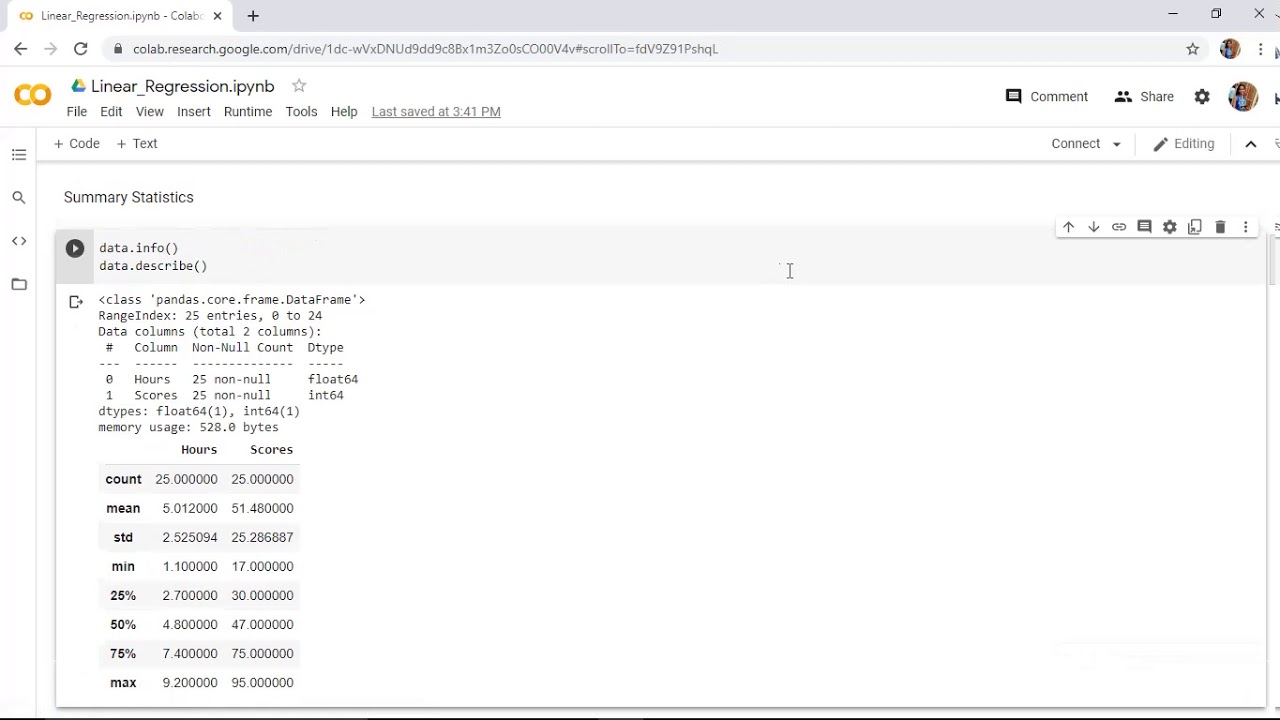 Task2 : #1 Prediction using Supervised Machine Learning