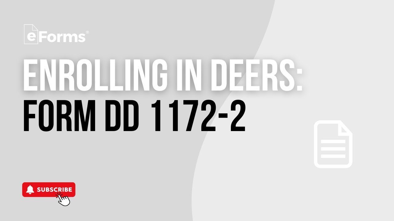 Enrolling in DEERS Department of Defense | Form DD 1172-2