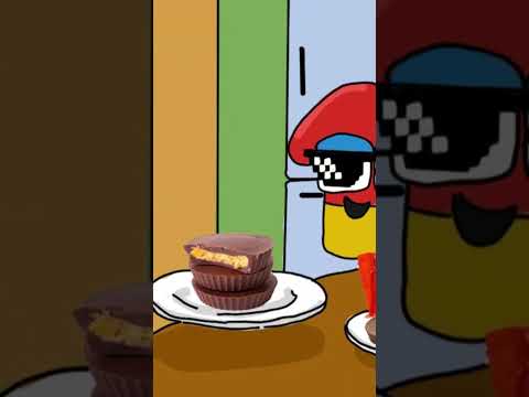 Numberblock 17 and Googol eating Resses Peanut Butter Cups #numberblocksfanmadecoloringstory