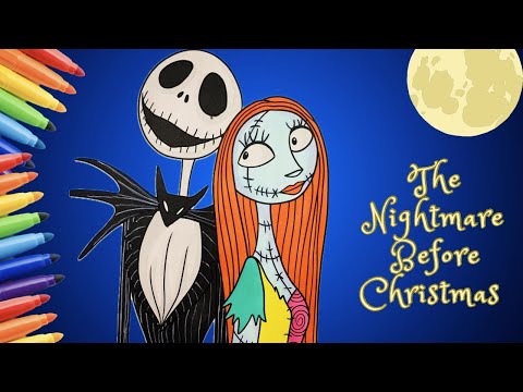"A Nightmare Before Christmas Classic": Coloring Sally and Jack Skeleton