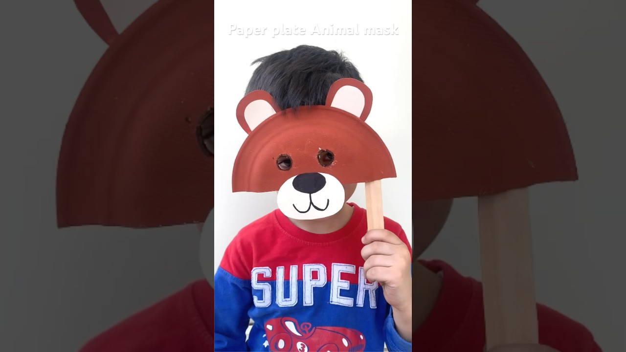 Easy paper plate animal mask for kids #easycraft #kids #youtubeshorts #craftchutney2