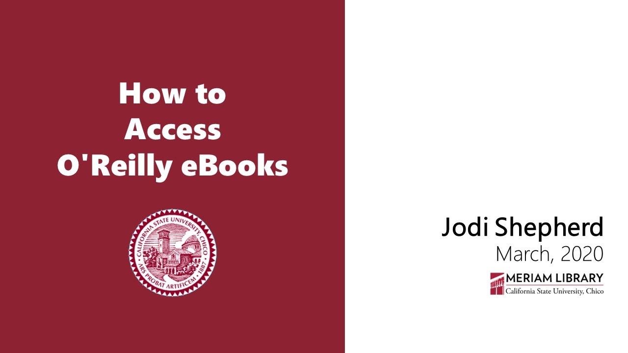 How to Access O'Reilly eBooks