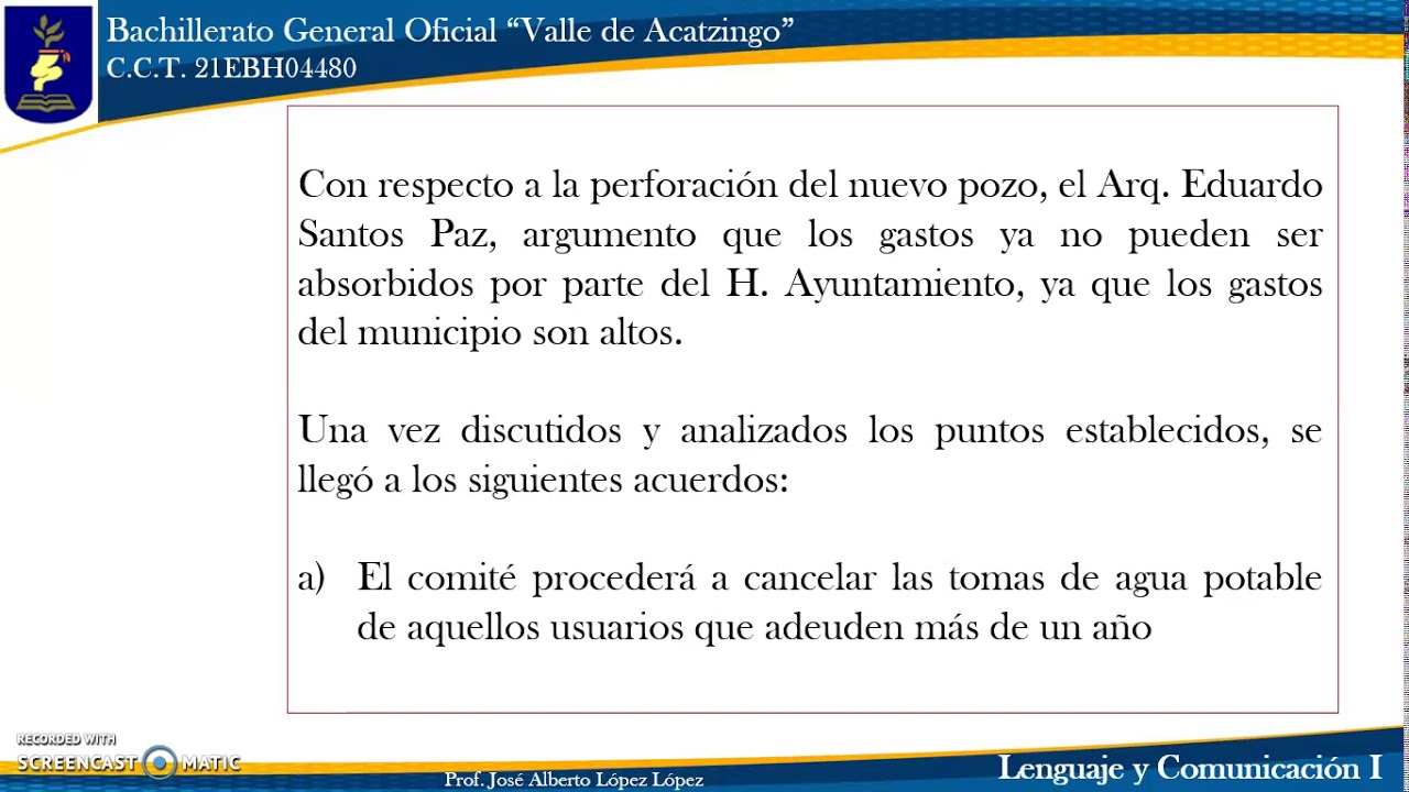 EL ACTA DE ACUERDOS