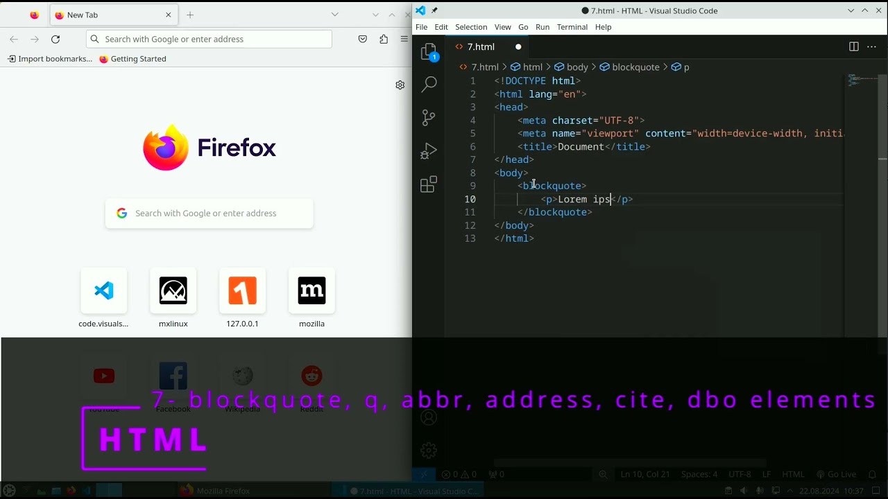 HTML 7 -  blockquote, q, abbr, address, cite, dbo elements