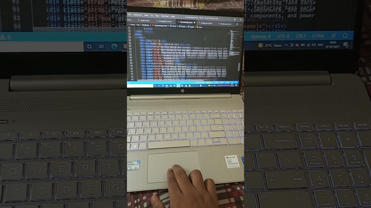 example bootstrap coding HTML and CSS and output show #bootstrap