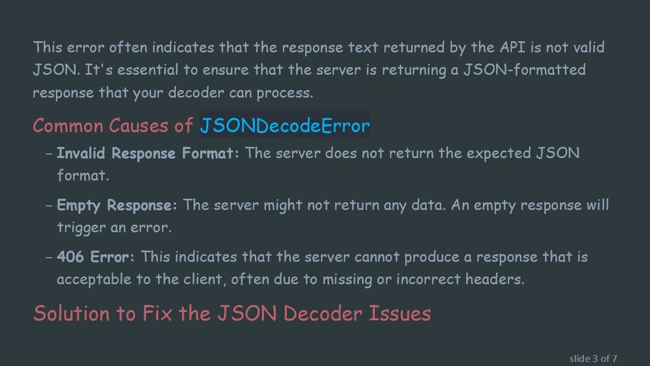 How to Fix JSON Decoder Issues in Python: Solving JSONDecodeError