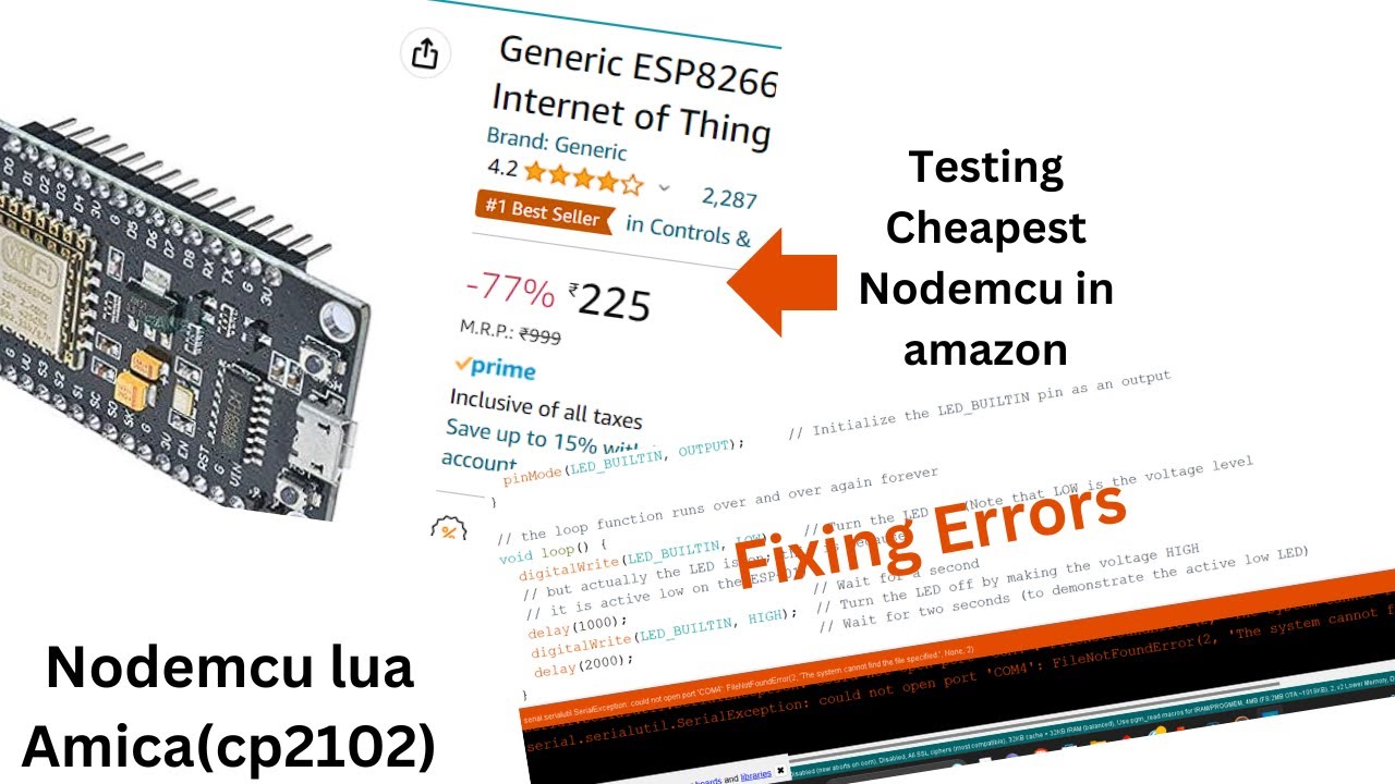 ESP8266 Nodemcu Esp8266 Lua Amica TESTING AND FIXING ERROR