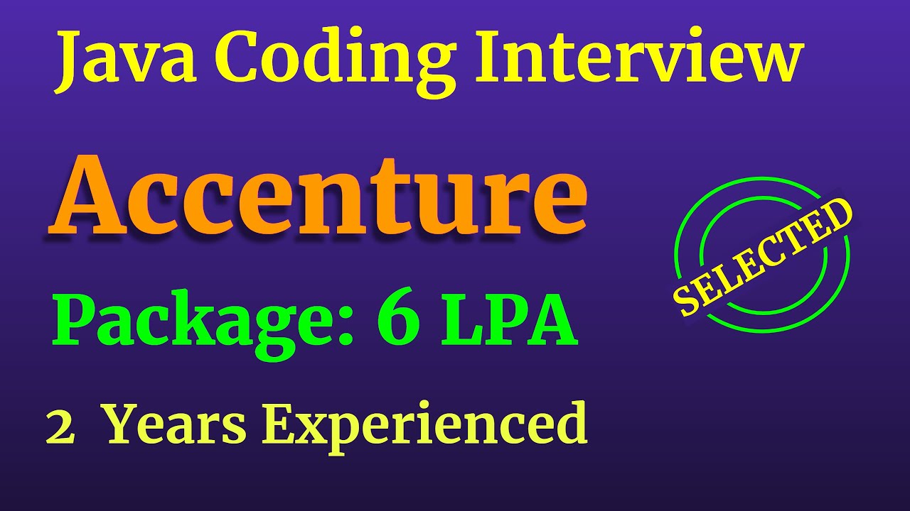 Accenture Java Coding Interview Question Answers