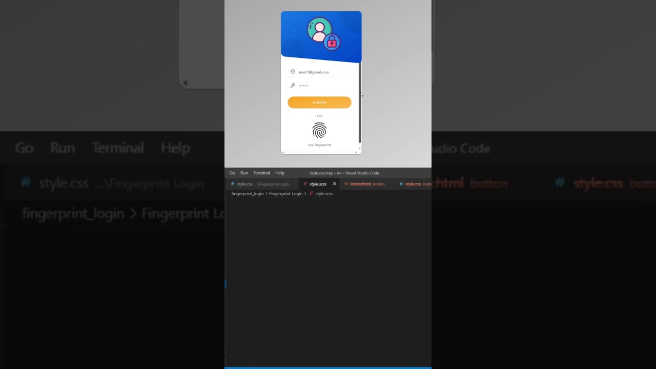 Fingerprint Login form in Html css javascript || with source code || #shorts