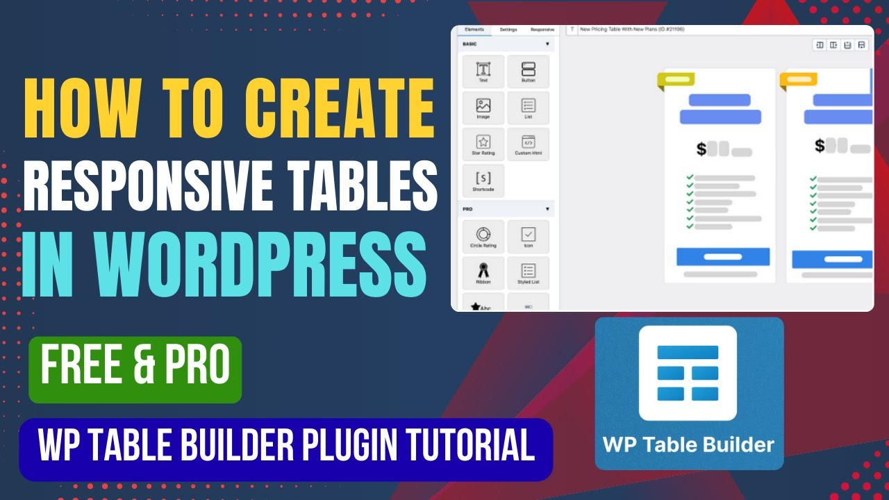 How To Create Responsive Table In WordPress Using WP Table Builder