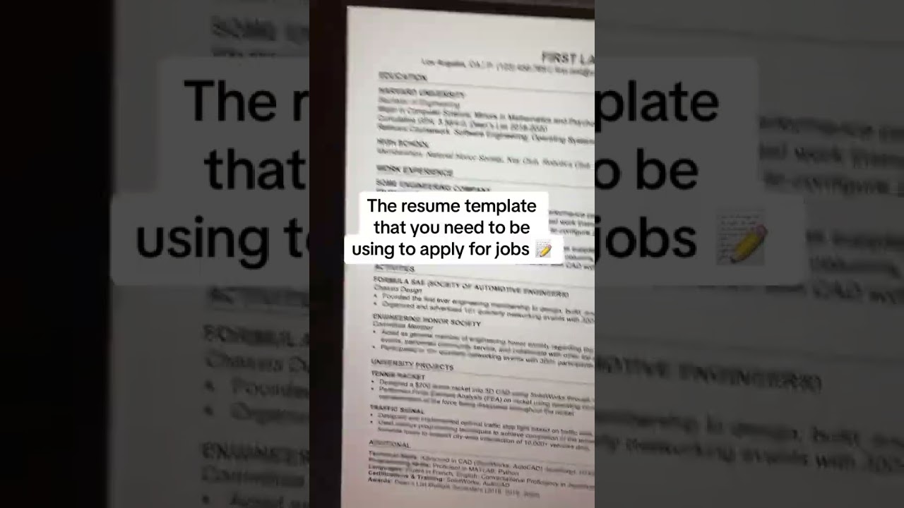 The resume template that you need to be using to apply for jobs 📝 #resume #template #jobsearch