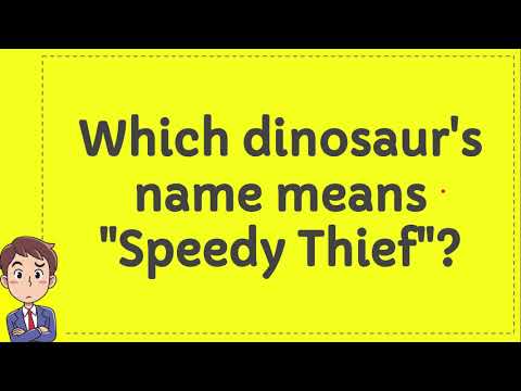 Which dinosaurs name means "Speedy Thief"?