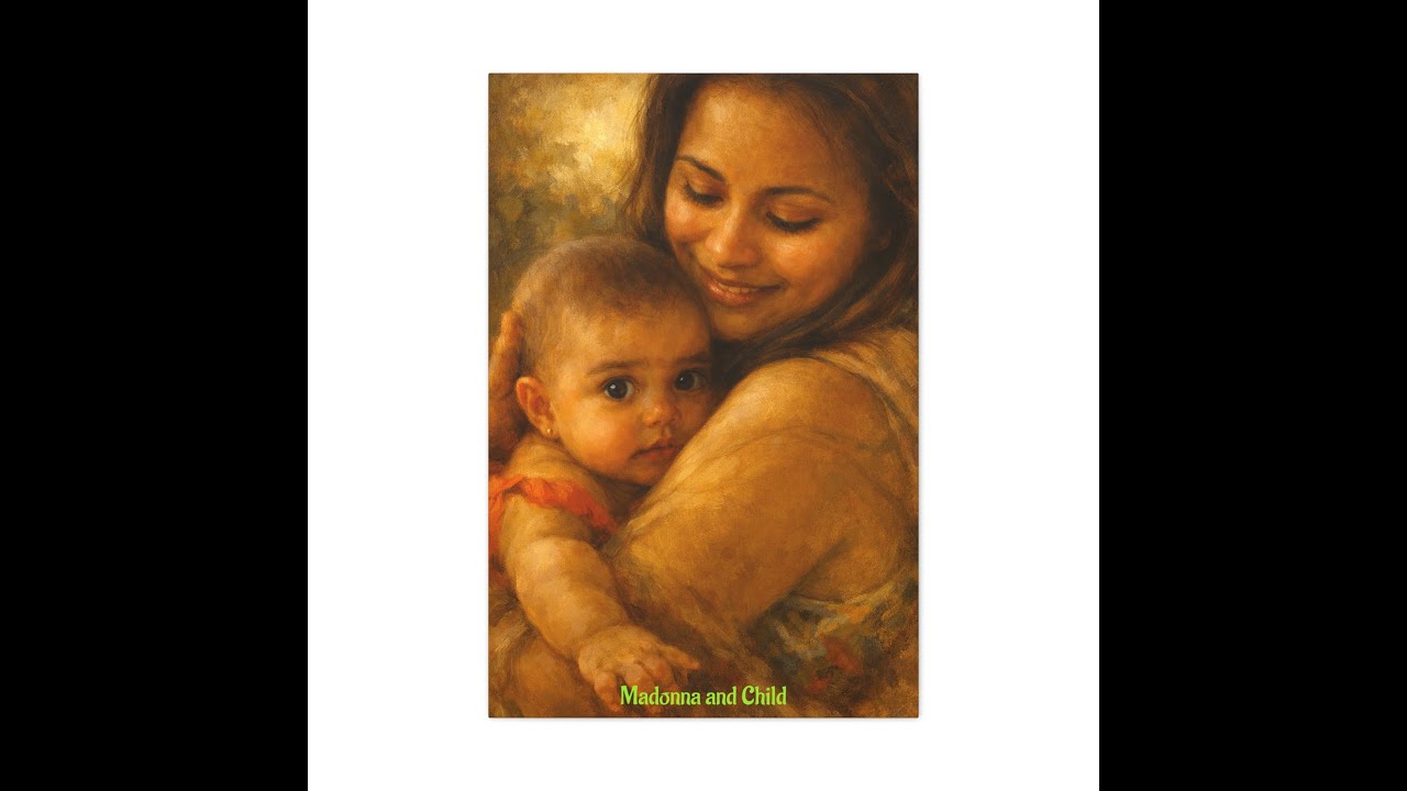 Madonna and Child Canvas Wall Art | Romanticism-Style Mother & Baby Art