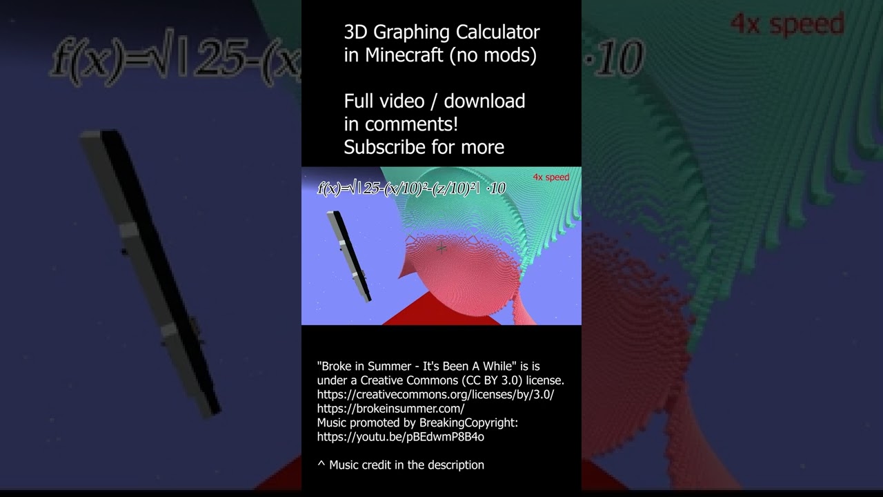 3D graphing calculator in Minecraft (no mods)