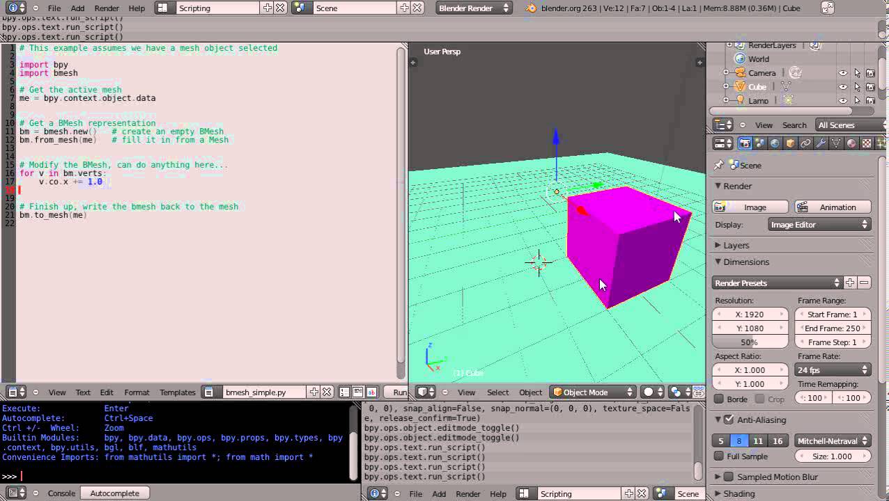 Blender Python Tutorial - Basic Python Programming - Part 8