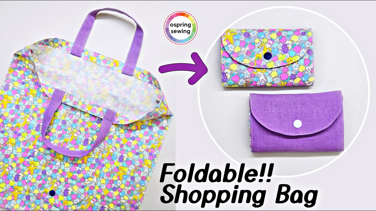 How to make a Foldable Shopping Bag | Beginner Friendly Sewing Project✨