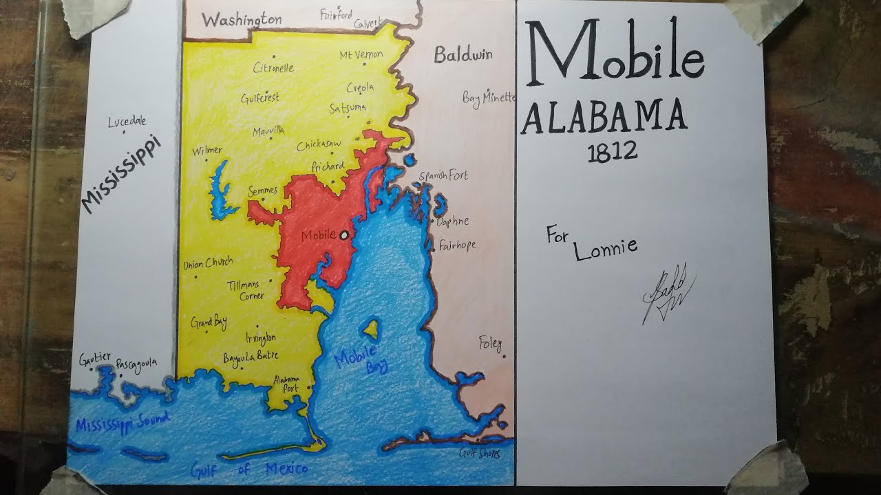 How to draw Mobile County AL map easy SAAD
