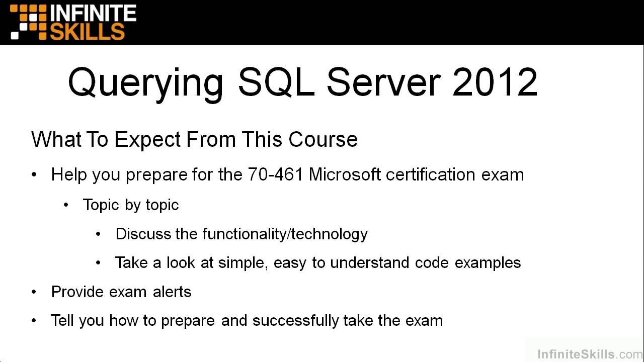 Microsoft SQL Server 2012 Certification Training Exam