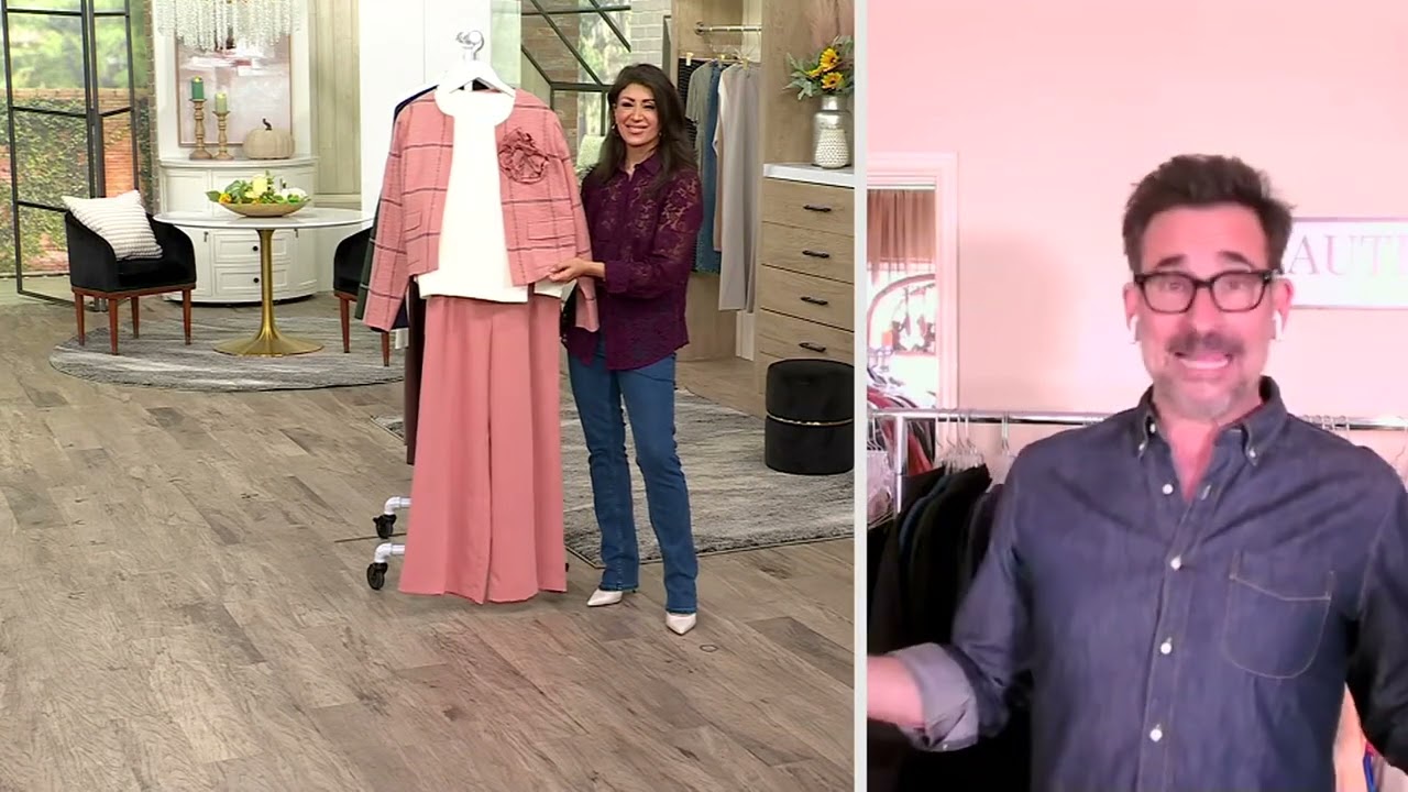 BEAUTIFUL by Lawrence Zarian Tweed Jacket with Removable Flower Pin on QVC