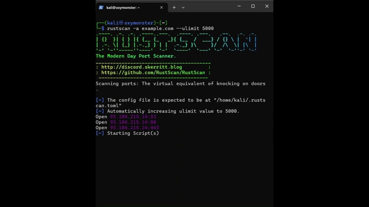 Using Rustscan for Port Scanning