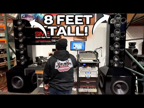 Giant 8 Foot Speaker Towers CRAZY Flex! 2 18" Subs, 4 18" Passive ...