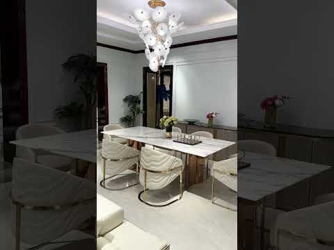 DT-12 Luxury White Color Marble Dinding Table #marbletable #diningtable #luxurytable #naturalmarble