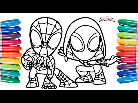Coloring Spider Man Team - Spidey and His Amazing Friends Coloring Pages | @letscolorspiderman