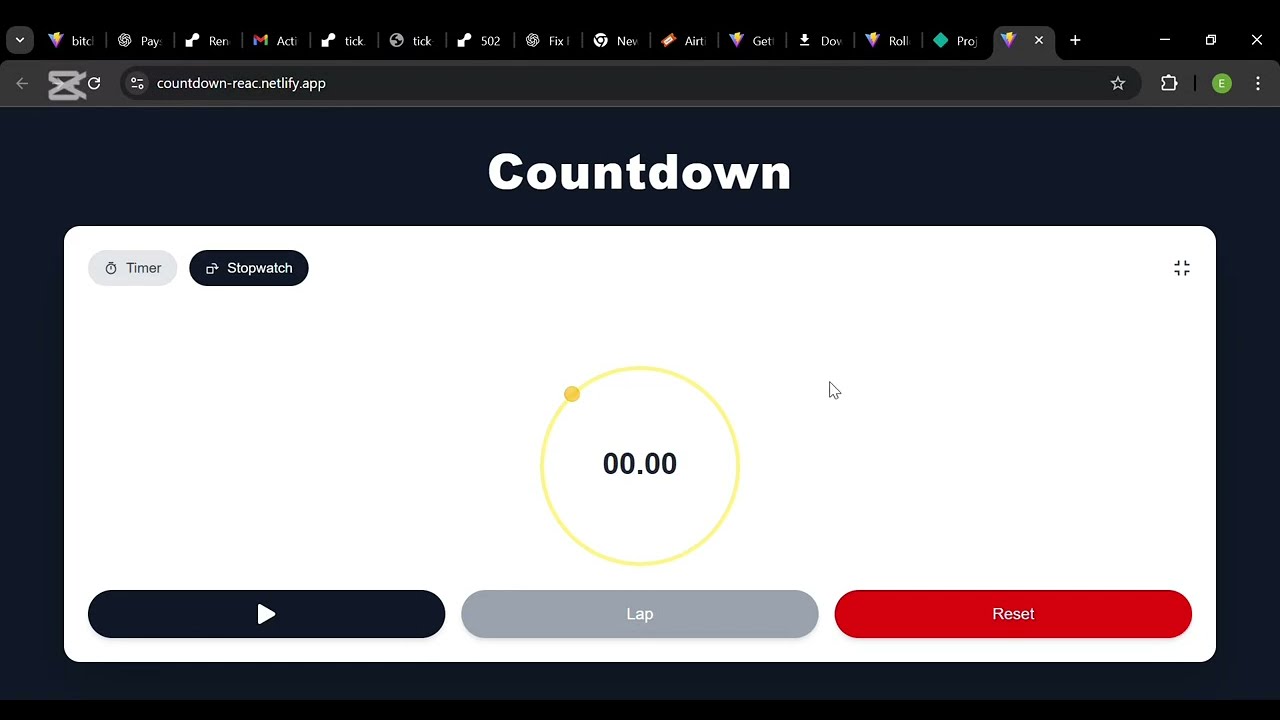 React Timer & Stopwatch Web App in JUST 2 Minutes! ⏱🔥