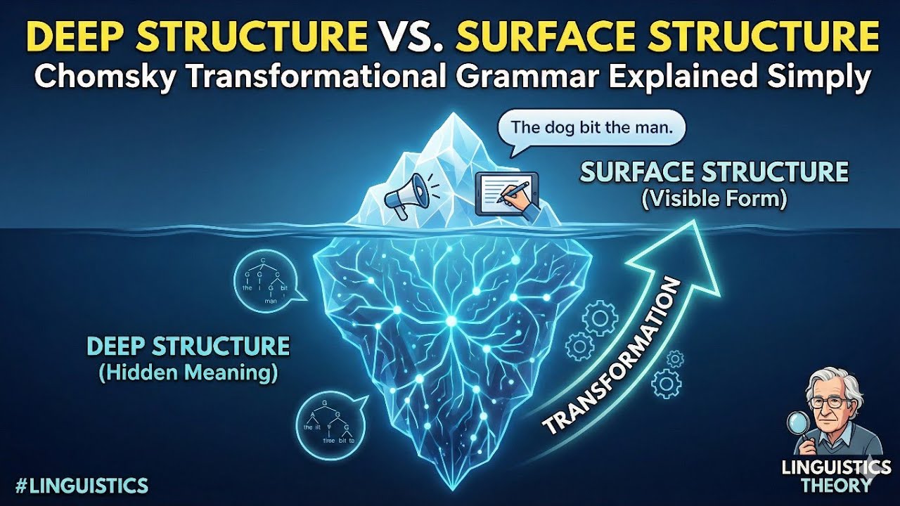 Deep Structure vs Surface Structure | Chomsky Transformational Grammar Explained Simply #linguistics