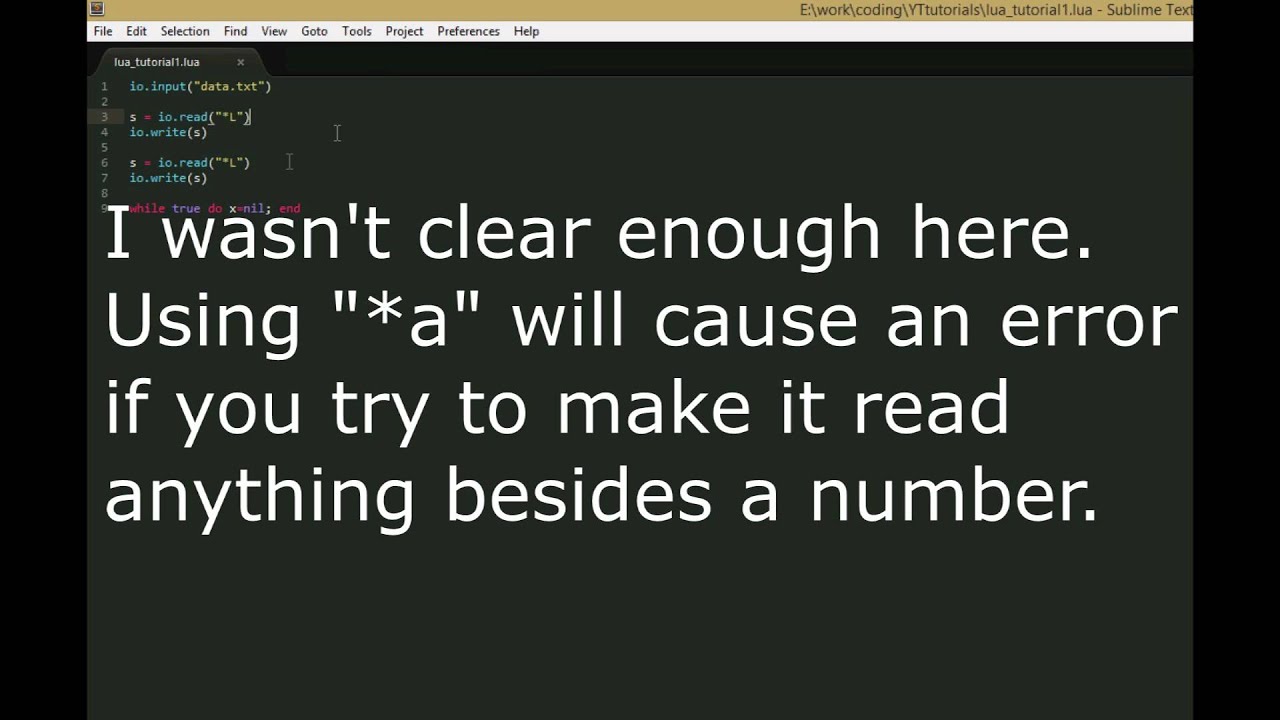 Lua Tutorial 17: The IO Library