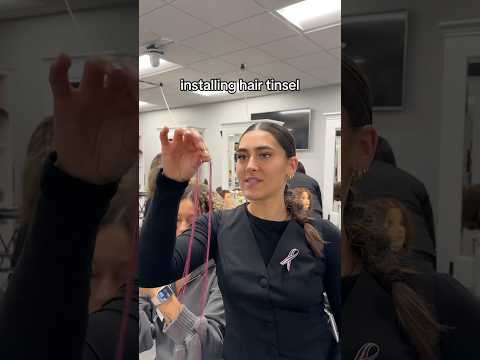 Installing hair tinsel #fairyhair #beautyschool #lucyseitz #hairtinsel #cosmetology