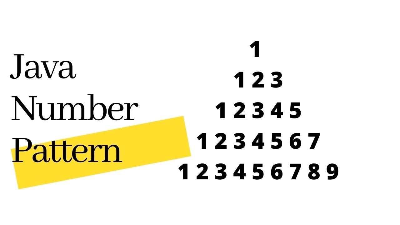 Number Pattern Program in Java - using while loop