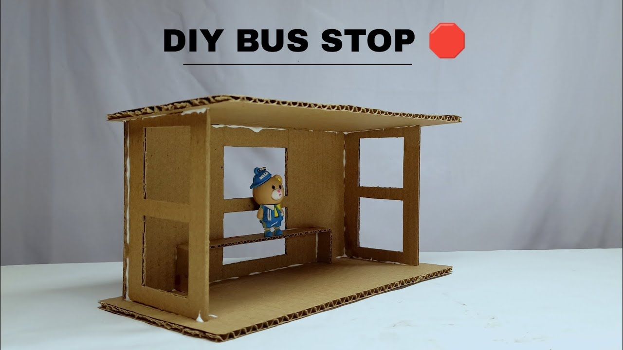 DIY Cardboard Bus Stop Tutorial | Easy Craft Ideas