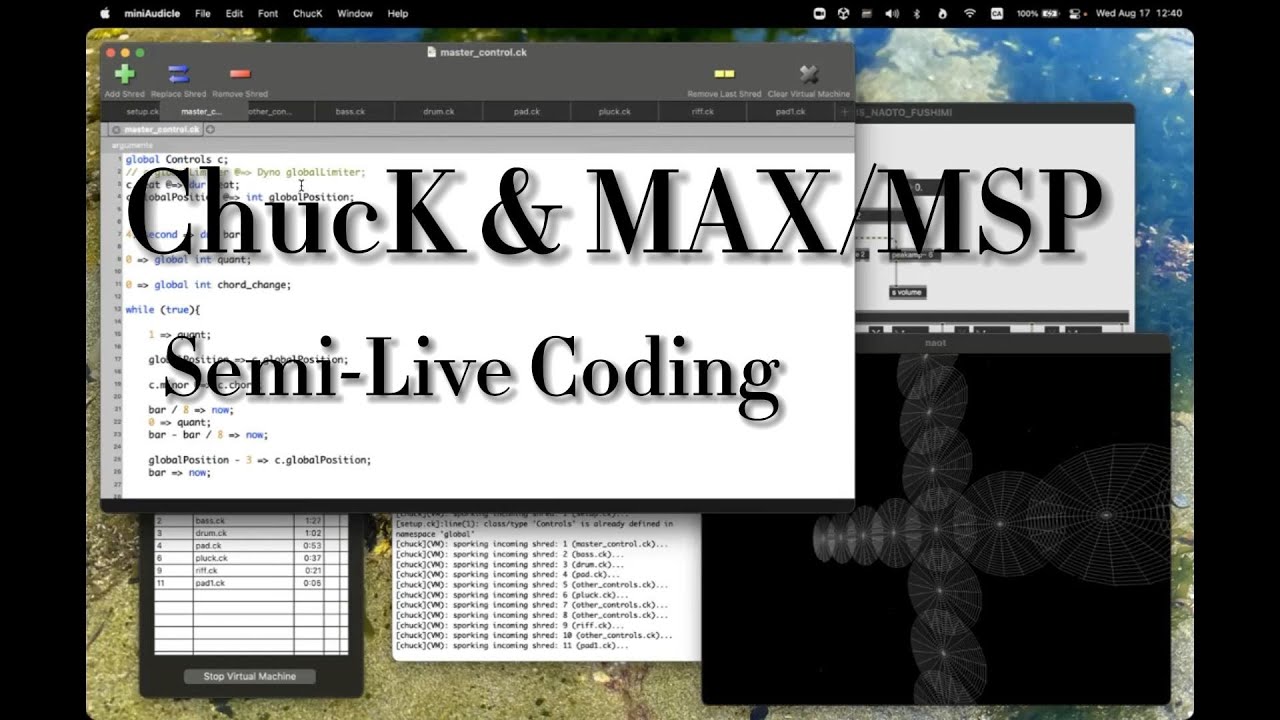 Semi-Live Coding Music Performance with ChucK & MAX/MSP