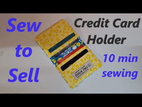 Sew to Sell Credit card holder DIY Beginner gift card pouch business cards slot 10 minute sewing
