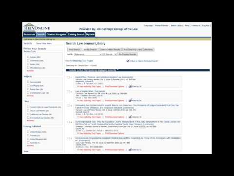 Searching for Law Review Articles on HeinOnline