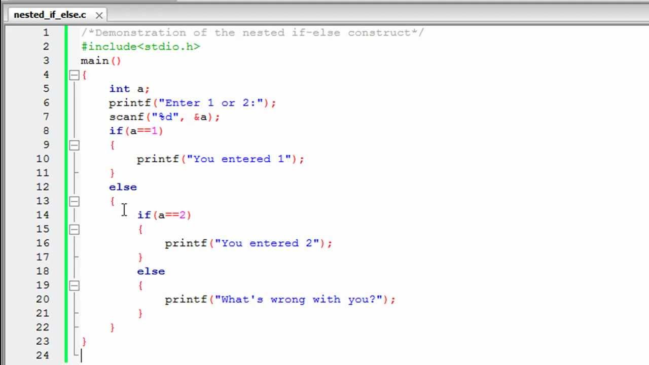 C Programming Tutorial - 20: Nested if-else Statement