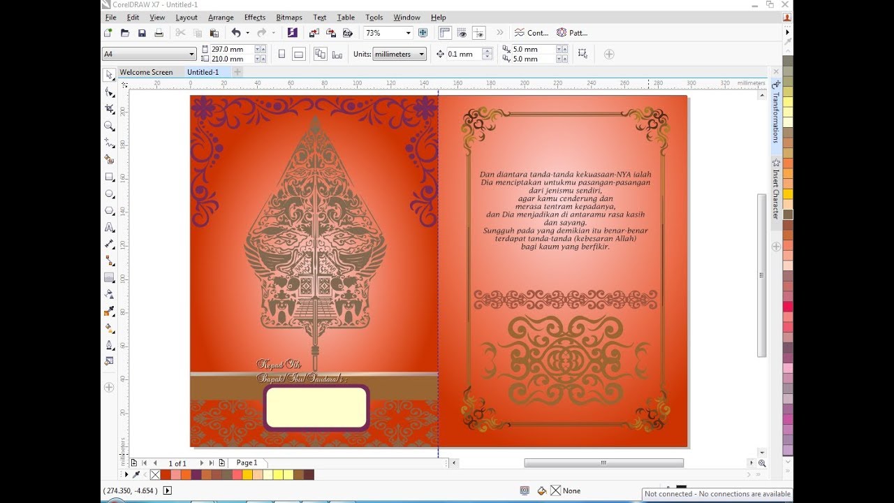 Cara desain kartu undangan pernikahan dengan coreldraw Part 01