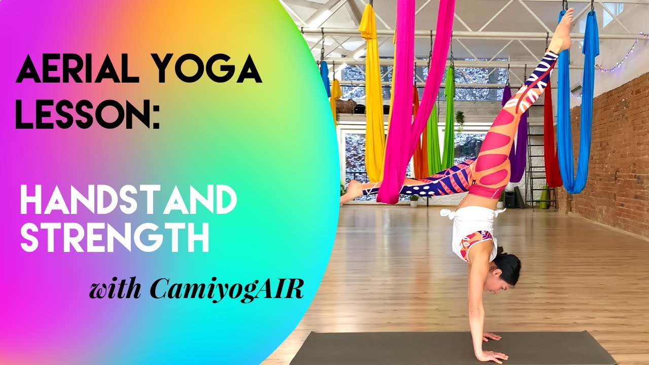 30 min Aerial Yoga - Handstand | Strength Workout | Intermediate - Advanced Class | CamiyogAIR