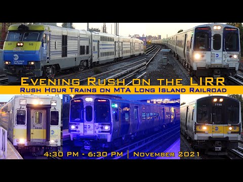 Evening Rush on the LIRR | Trains on MTA Long Island Rail Road | 4:30PM - 6:30PM | November 2021