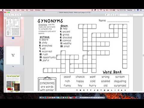 Day 2 Synonyms Crossword Puzzle_WEEK 8
