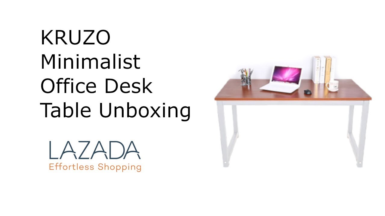 KRUZO Minimalist Home Office Desk Table BROWN | Unboxing | How To | Lazada