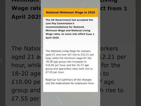 National Minimum Wage in 2025