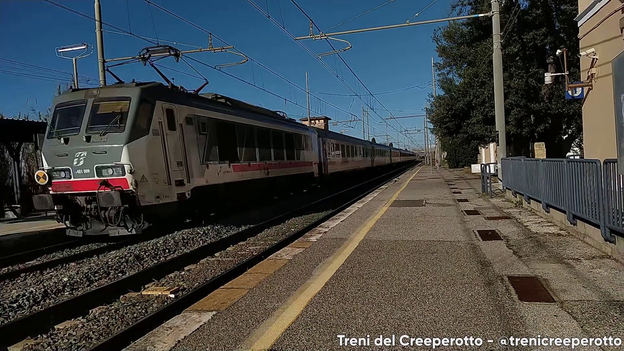 Treno Intercity 510 per Torino Porta Nuova con E401.009 in transito a Bolgheri (20/01/2024 ...