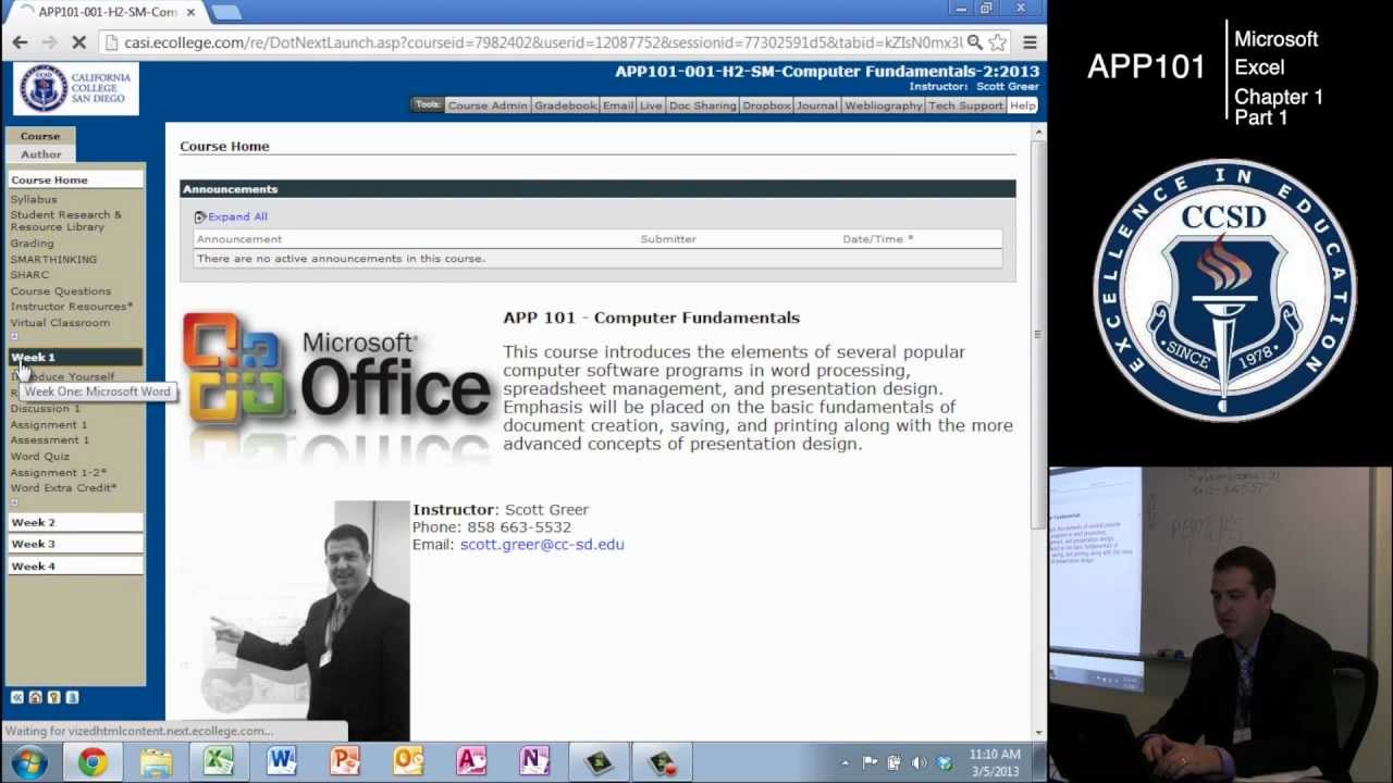 APP101 - Microsoft Excel Chapter 1 - Part 1