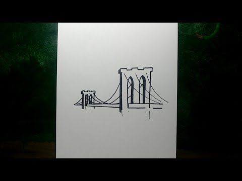 HOW TO DRAW BROOKLYN BRIDGE | FAMOUS LANDMARKS | EASY DRAWING FOR BEGINNER #shorts