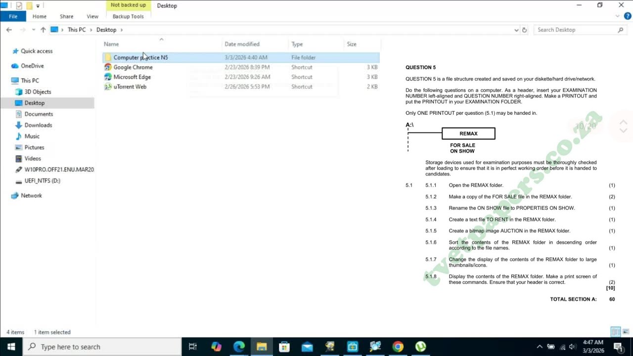 N5 Computer Practice File Structure November 2025