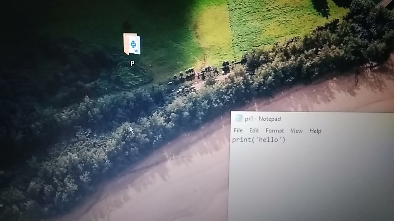 How to run python code in command with notepad???##simple example